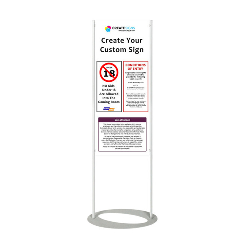 Custom Print Floor Stands 1800 mm - Flag Signs NZ | Teardrop Flag ...