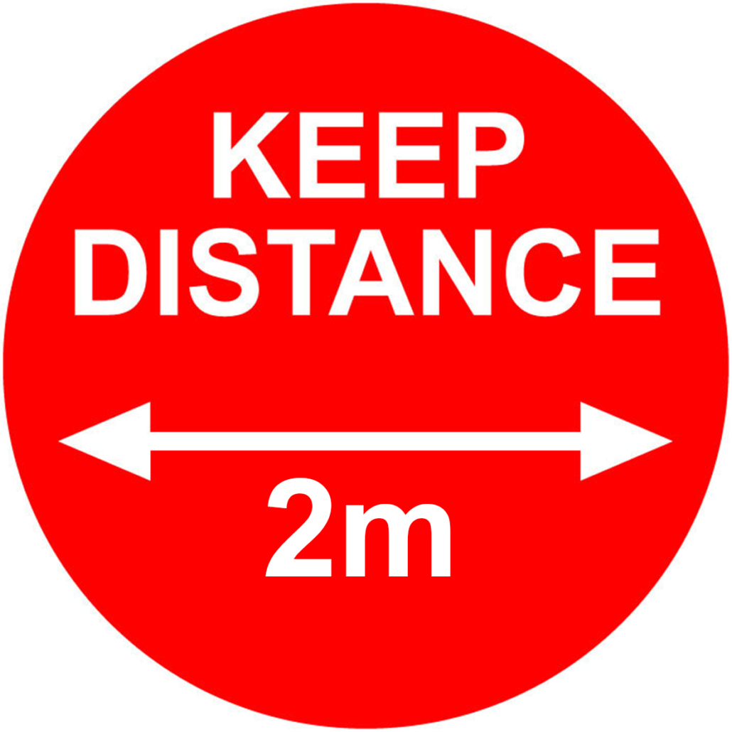 Pack of 14 - 250mm Commercial Grade Red Keep Distance - Flag Signs NZ ...
